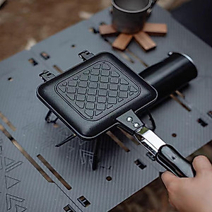 HningBuyox Sandwich Maker, Grilled Panini Maker Pan with Non-Stick Plates, Stovetop Toasted Sandwich Maker Press Aluminum Flip Cheese Maker Pan for Home Kitchen Breakfast Camping