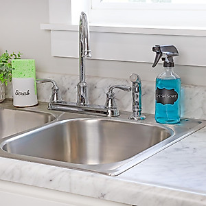 Cornucopia 16oz Clear Glass Spray Bottles (6-Pack); 3-Setting Sprayer Tops and Chalk Labels