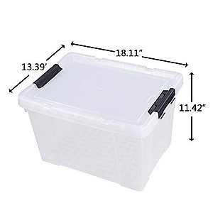 Tstorage 40 Quart Clear Plastic Storage Box with Lid and Wheels, Large Storage Bin, 4 Packs