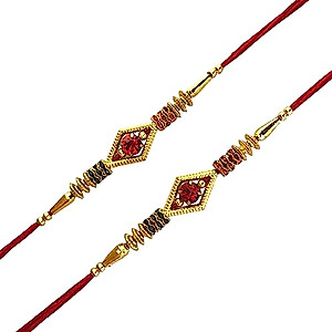 Set of 2 Rakhi for Brother Bhaiya Bhabhi Gift Rakhi for Family Raksha Bandhan Festival Rakhi for Bhaiya and Bhabhi Wrist Bands for Loving Sibling Brother Sister Father Friends