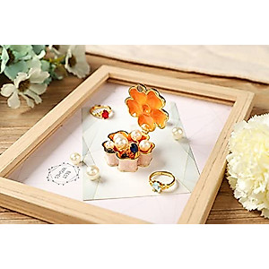 Janshe Cul Sakura Trinket Boxes Hinged Hand-Painted Enameled Flower Figurine Ornaments Craft Gift for Home Decor, Pink