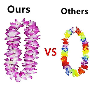 12 Pcs Thicken 41 Inch Purple Hawaiian Leis for Graduation Party, Dance Party, Photo Prop in Outdoors (12 Pcs)