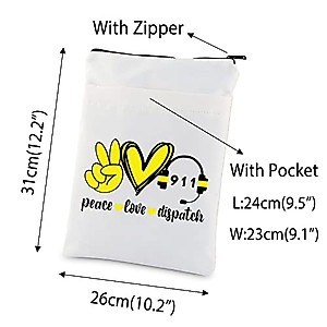 MNIGIU Emergency Dispatcher Gift 911 Dispatcher Book Protector Cover Telecommunications Week Gift Peace Love Disapatch Book Sleeve (Dispatcher)
