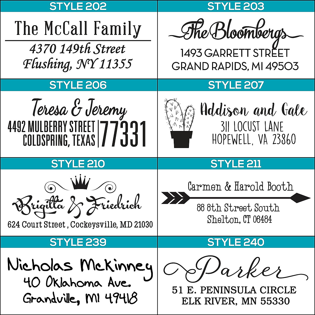 Customized Return Address Stamp - Choose from Many Styles and 15 Ink Colors - Personalized Self Inking Stamp
