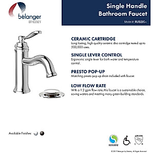 Belanger Single Handle Bathroom Sink Faucet with Drain, Oil Rubbed Bronze