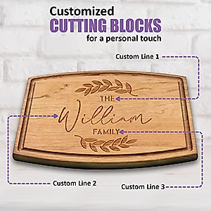 Tayfus Personalized Cutting Boards - Custom Laser Engraved Wood Chopping Block - USA Handmade - Best Wedding, Housewarming, Anniversary, Birthday, Christmas Gifts For Friends, Couples, Family, Parents