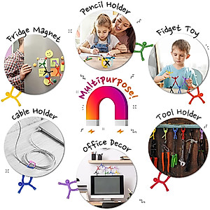 MAGMEN Magnetic Travel Toys, Stretchy, Fun, and Educational Fidget Toys for Kids and Adults Ages 3 and Up Pack of 10 Solid