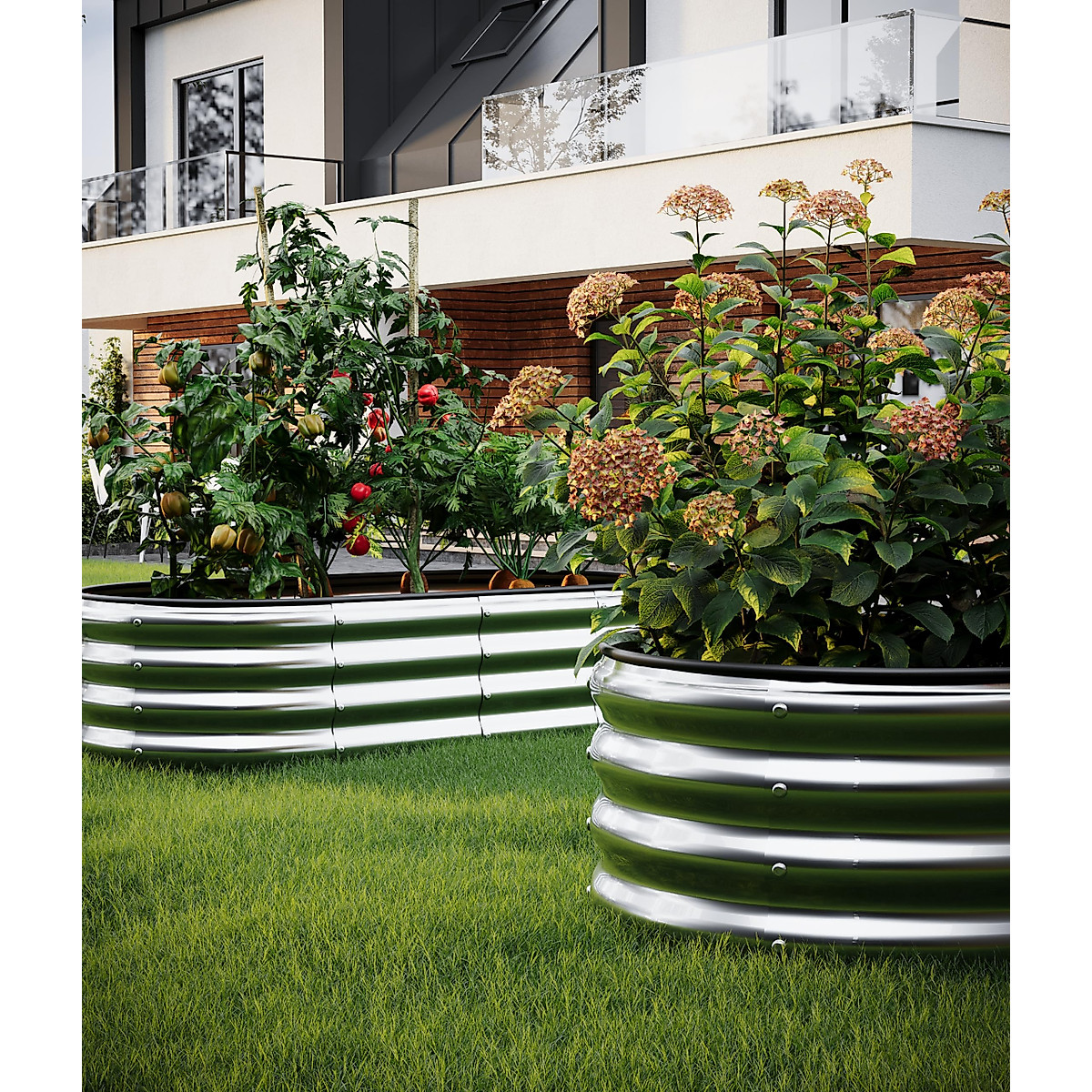 Galvanized Metal Planter Raised Garden Bed Kit for Gardening Outdoor，4x2x1ft Planter Grow Garden Box Raised Flower Bed