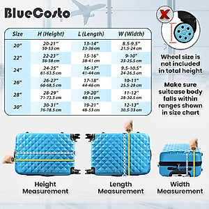 BlueCosto Luggage Cover for Suitcase - 24" Clear PVC Luggage Protector for 24" - 25" Sized Bags - Premium Travel Accessory for Baggage Protection - Universal Cover w/Hook & Loop Closure