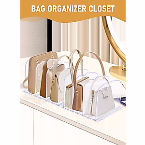 Nagobi Purse Storage Organizer for Closet, Adjustable Bag Organizer Closet, Clear Acrylic Handbag Storage Organizer Perfect for House, Bedroom, Office, Cabinets (8 Layer)