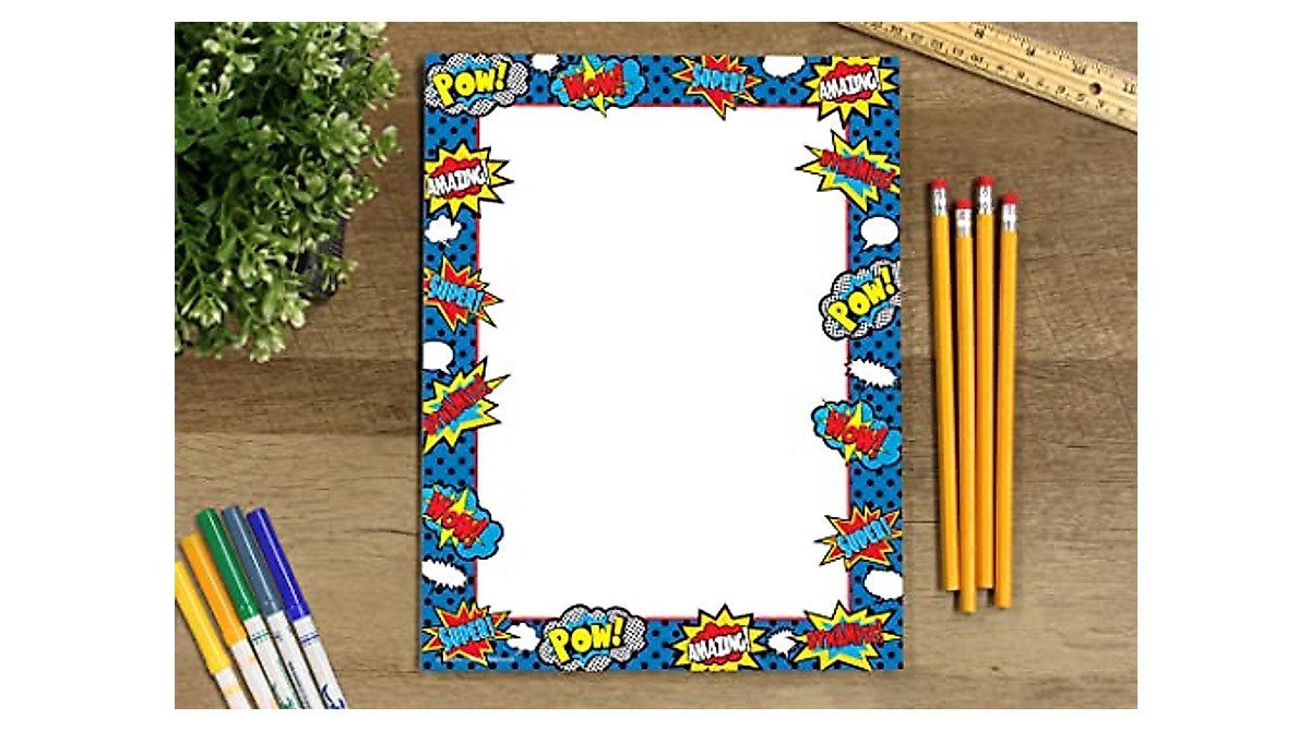 Superhero Computer Paper for School Spirit - 50 Sheets