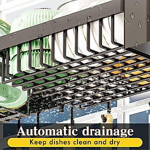 ARSTPEOE Four Baskets (one More Than Others) Over The Sink Dish Drying Rack,fits All Sinks (from 24.8" to 35.4"),2-Tier Adjustable Sink Rack,Dishes Rack Kitchen Storage Organizer Space