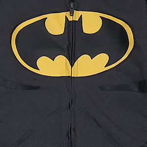 Warner Bros. DC Comics Superman and Batman Boys Long Sleeve Zip Up Hooded Romper for Newborn, Infant and Toddler