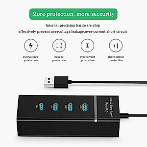 USB 3.0 Extender, 4 Ports USB 3.0 Hub Adapter,USB 3.0 HUB Splitter Compatible for USB Flash Driver, Laptop,Keyboard,Notebook PC,Mouse,Table,Printer,MacBook Air/Pro/Mini (28CM Extended Cable)