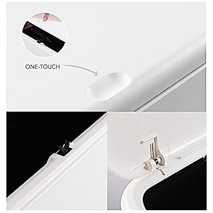 Changshin Franco Touch-Top Lid Slim Bin Trash Can for Kitchen, Bathroom, Bedroom, Office, Campers Garbage Plastic 10 Liter 2.6 Gallon Black