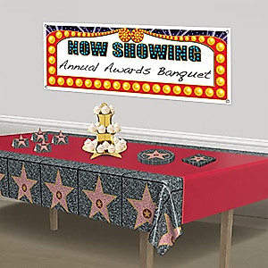 Beistle Carpet "Star" Tablecover, 54 by 108-Inch, Red