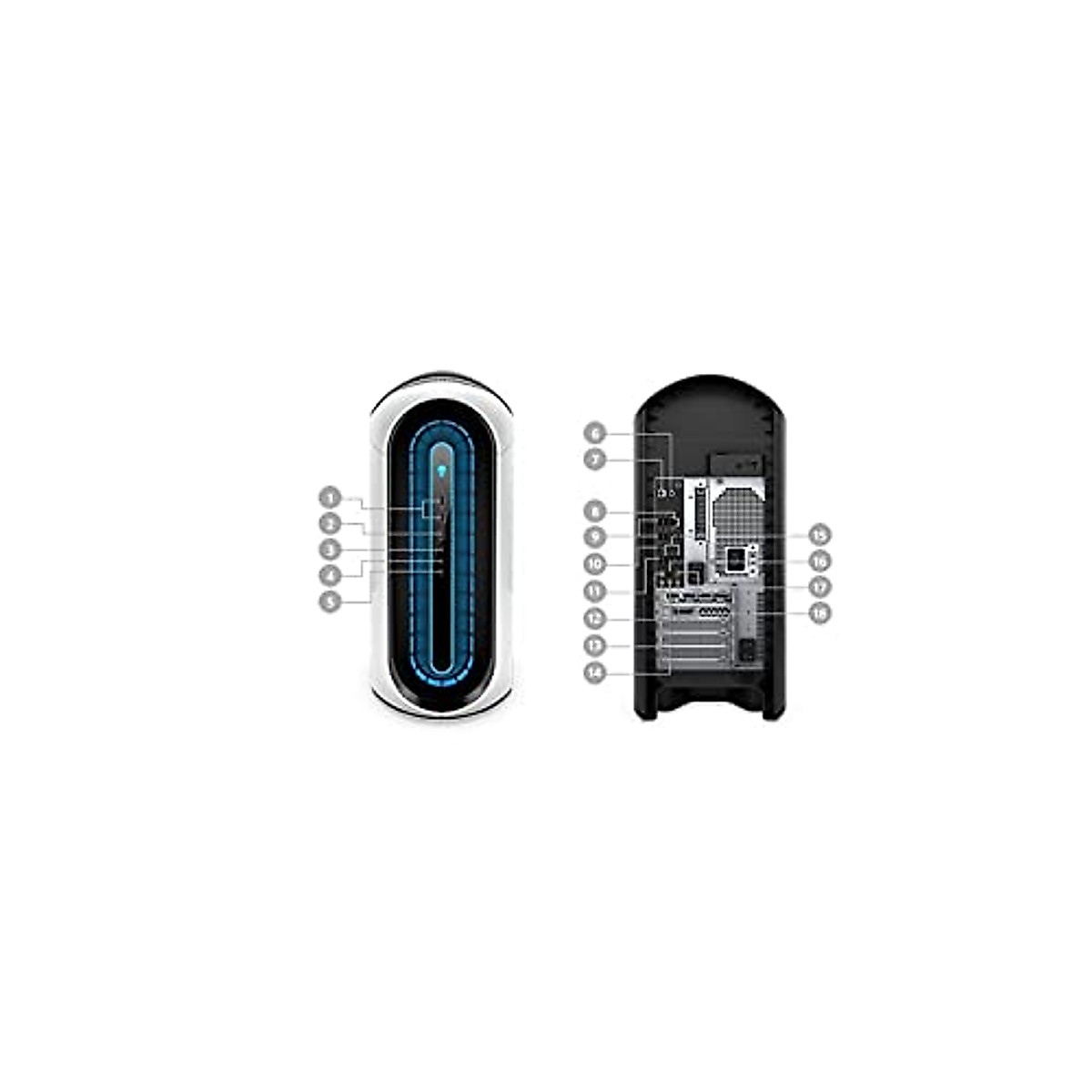 Dell Alienware Aurora R12 Desktop | Core i7-11700F - 1TB HDD Hard Drive - 32GB RAM - Nvidia GeForce RTX 3080 | 8 cores @ 4.9 GHz - 10GB GDDR6X Win 10 Home White (Renewed)