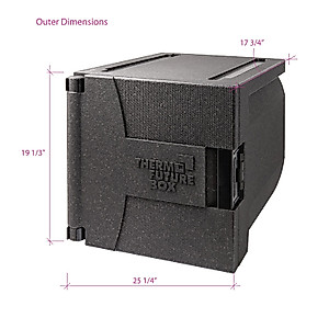 Thermo Future Box Extra Heavy Duty Food Storage Container, Hot Boxes for Catering, Insulated Pan Carrier Saver, Front Loader 1 Count, Black