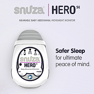SNUZA Hero - Portable, Wearable Baby Abdominal Movement Monitor with Vibration and Alarm. - Newly Upgraded - Safer Sleeping for Infants.