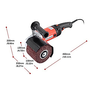 Handheld 1400W Metal Burnishing Machine,Electric Sander Polisher for Wood Stainless Steel Polishing with One Wheel,8 Variable Speed,Lock Switch,Auxiliary Handle(UL Certified)