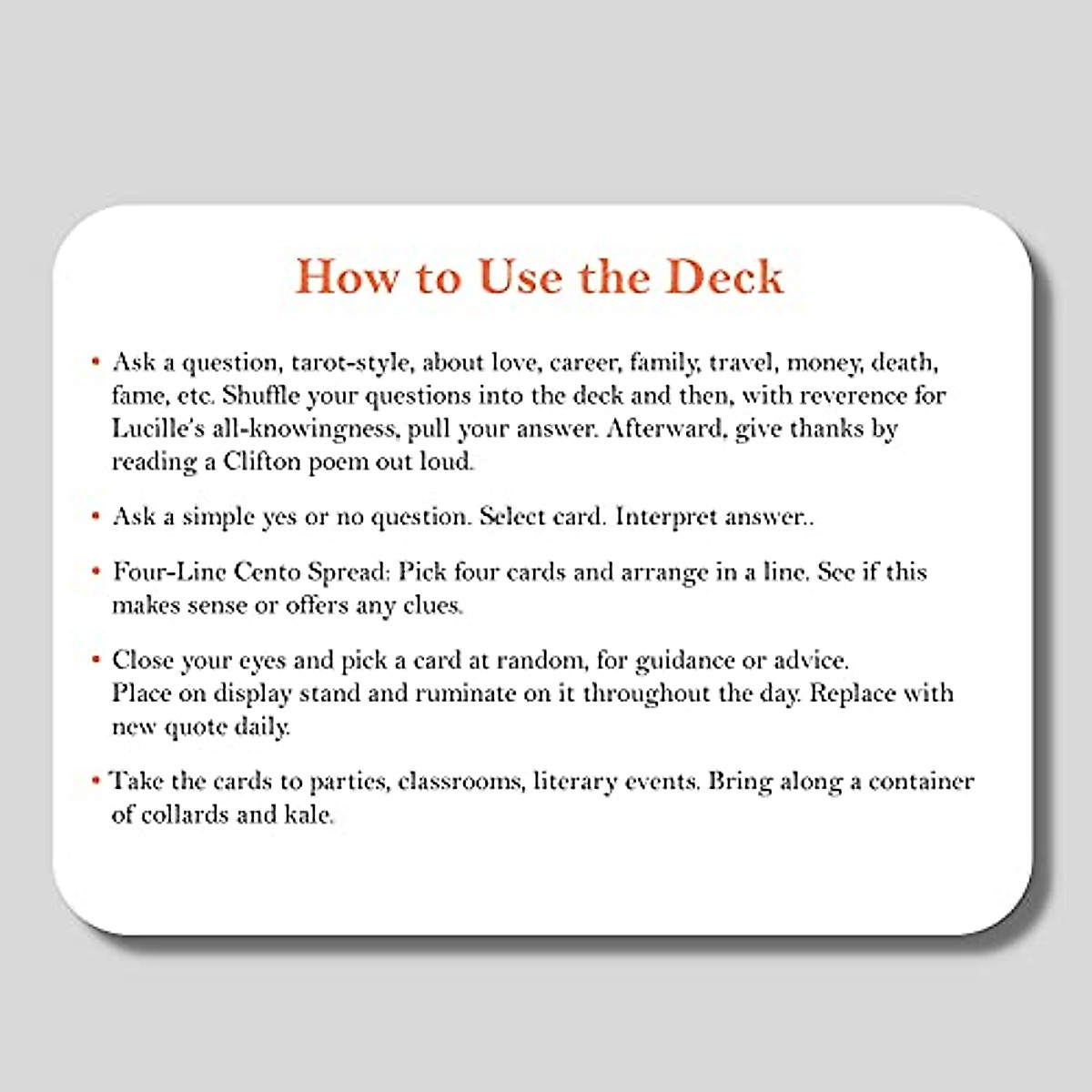 Divining Poets: Clifton: A Quotable Deck from Turtle Point Press (Divining Poets: A Quotable Deck from Turtle Point Press)