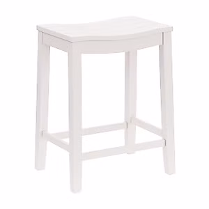 Hillsdale Furniture Fiddler Backless Counter Height Saddle Stool, White