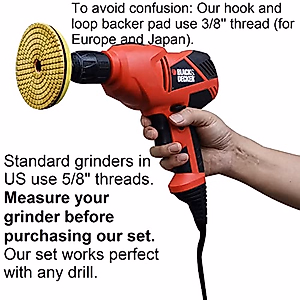 Diamond Polishing Pads 4 Inch 10 Packs 3/8"-11 Backer Pad Granite Polishing Kit Marble Polishing Kit Diamond Sanding Pads Granite Polishing Pads Concrete Polishing Pads Tile Polishing Pads For Grinder