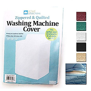 Heavyweight Zippered & Quilted Washing Machine Cover White