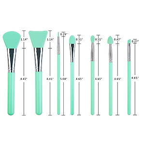 LORMAY 7 Pcs Silicone Brush applicator kit for UV Resin Epoxy Art Crafting and Cream Makeup Products (Mint Green)
