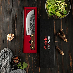 Seido Knives Nikuya Butcher Knife - 5Cr15mov High-Carbon Stainless Steel Precision Butcher Knife with Elegant Design
