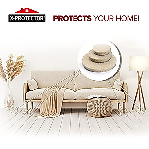 Best Felt Furniture Pads X-PROTECTOR - 48 Premium Chair Felt Pads Floor Protector for Furniture Feet Wood Hardwood Floors - Protect Your Hard Floors! (Beige)