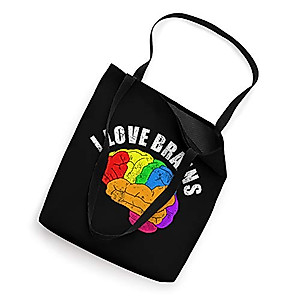 I Love Brains Colorful Funny Neuro Doctor Neurologist Gift Tote Bag