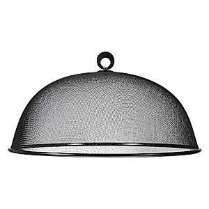 HEMOTON Mesh Food Cover Stainless Steel Mesh Dome Food Cover Protector, Round Mesh Screen Food Tent for Kitchen, Outdoor, Picnic, Reusable, Large,15.7-Inch