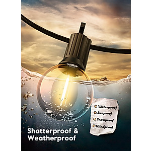 G40 Led Replacement Light Bulbs 1W Shatterproof Globe Bulb fits E12 Candelabra Screw Base, 1.5 Inch Dimmable Light Bulbs for Indoor Outdoor String Lights, Patio Cafe Decor, Warm White, 25 Pack