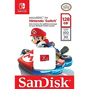 (1 Pack) SanDisk 128GB MicroSD Nintendo Switch MicroSDHC Memory Card for Switch & Switch Lite SDSQXAO-128G Bundle with (1) GoRAM Plastic Case