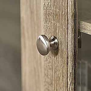 Walker Edison Glenwood Rustic Farmhouse Glass Door Highboy Fireplace TV Stand for TVs up to 65 Inches, 58 Inch, Driftwood