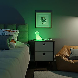Globe Electric 13319 Brontosaurus Multicolor Changing LED Integrated Rechargeable Silicone Night Light, Table Lamp, Tap Light, White, Reading Light, Home Essentials, Bedroom, Nightstands, Room Décor
