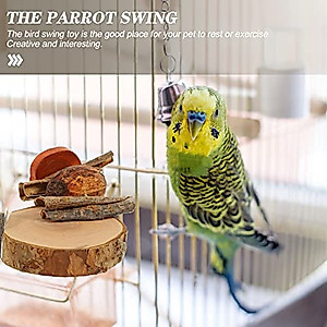PATKAW Guinea Pig Natural Wooden Round Platform Bird Cage Branches Parrot Wooden Blocks Bird Nuts Toys for Budgie Conure Parrot Parakeet Cockatiel Lovebird Cage Accessories Rabbit Toys