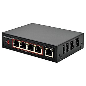 60W 4-Port Gigabit PoE Switch/Extender PoE Splitter Repeater, 10/100/1000Mbps, Supports IEEE 802.3af/at for Ethernet Extension, 6KV Lightning Protection, by CENTROPOWER