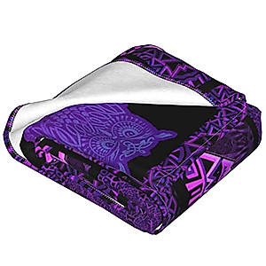 Owl Throw Cute Cartoon Animal Blanket Ultra Soft Warm Cozy Lightweight Microfiber Blankets Flannel Sherpa Fuzzy Plush Throws for Sofa Couch Bedding All Season 60"x50"