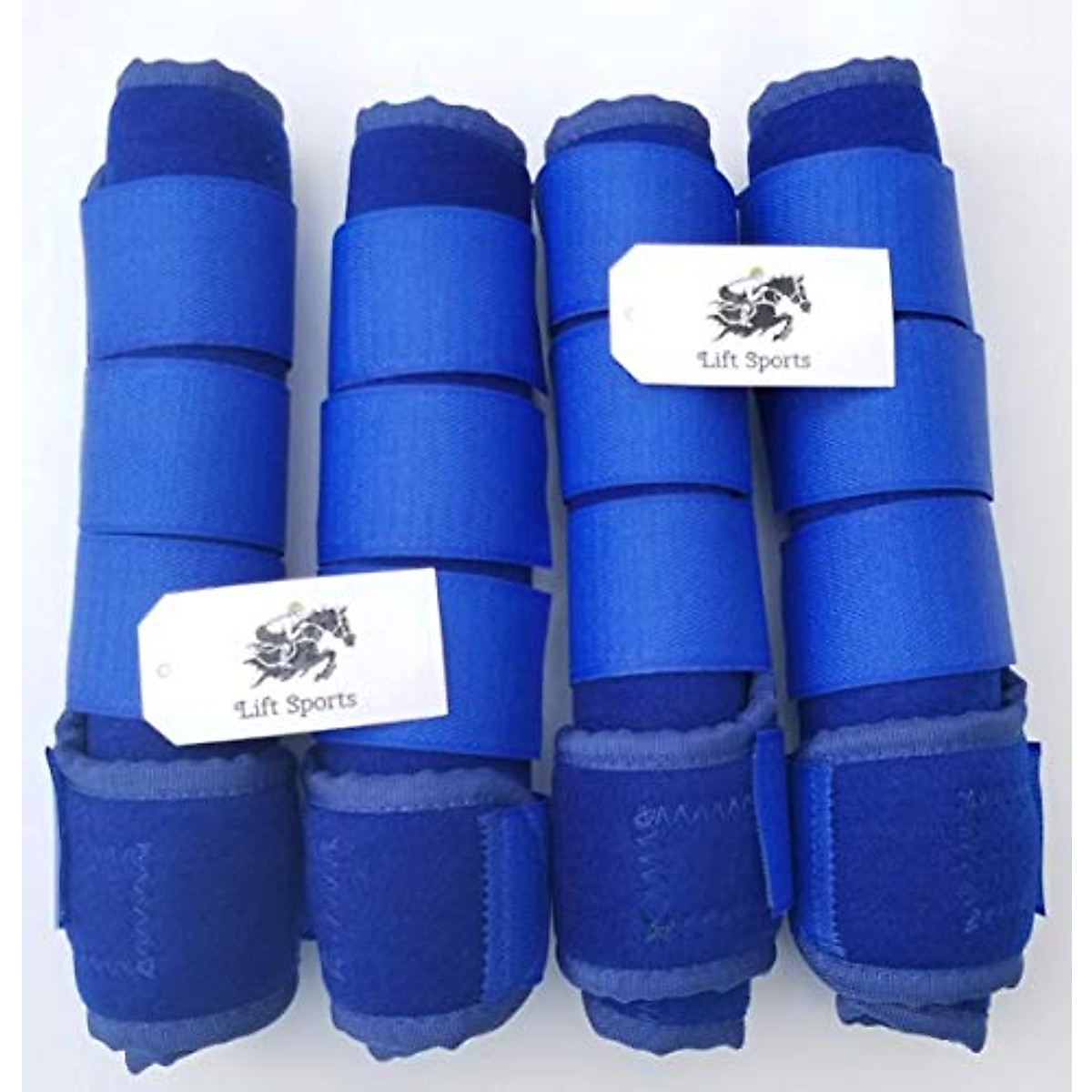 Lift Sports Horse Medicine Brushing Boots Leg Wraps Protection Gear Equine Set of 2 and 4 Black Red Purple Orange Pink Blue (Full, Purple (Set of 4))