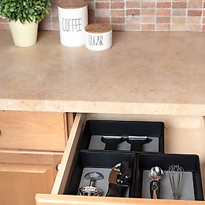 LIVORINI Drawer Organizers | Kitchen Drawer Organizer, Desk Drawer Organizer, Junk Drawer Organizer | Organization and Storage Tray [6 Pcs]