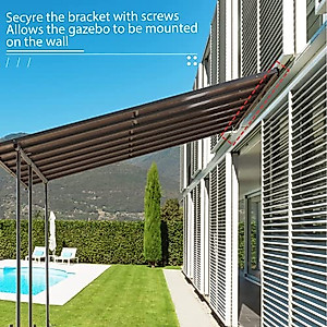 BPS 13' x 10' Wall Mount Gazebo Outdoor Pergola, Polycarbonate Gazebo with Water-Resistant and UV-Fighting Panels Canopy