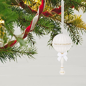 Hallmark Keepsake Christmas Ornament 2023, Baby's First Christmas, Porcelain Baby Rattle, Baby Gift