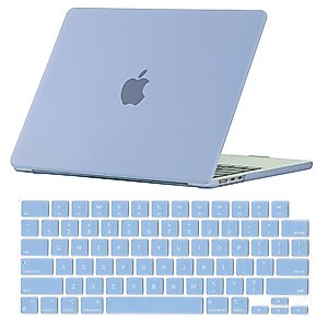 Se7enline Compatible with Best MacBook Pro Case 14 inch 2021-2024 M4 M3 M2 M1A2779 A2442 A2918 A2992 A3112 A3401 Matte Laptop Protective Hard Shell Case with Keyboard Cover Skin,Sierra Blue