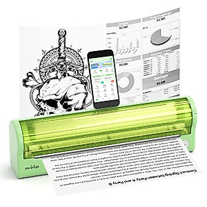 PeriPage P80 Portable Printer,Thermal Wireless Bluetooth Printer Support 8.5" X 11" US Letter & Legal,A4 Thermal Paper, Inkless Printer Compatible with iOS, Android Phone,Laptops (Green 300dpi)