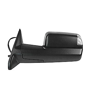 AutoShack Driver Towing Mirror Power Black Textured Heated Manual Folding Replacement for 2015-2018 Ram 1500 2500 2016-2018 Ram 3500 2019 Ram 1500 Classic 3.6L 5.7L 6.4L 6.7L V8 4WD RWD KAPCH1320350