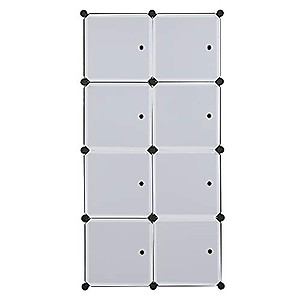 JYOSTORE 8 Cube Bookshelf Closet Organizer Storage Shelves Shelf Cubes Organizer Plastic Book Shelf Bookcase DIY Square Closet Cabinet Shelves for Bedroom Office Living Room