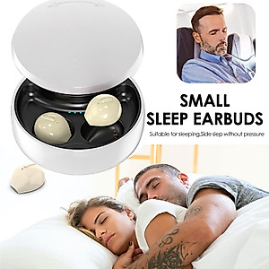 Smallest Invisible Earbuds Wireless Ear Buds Bluetooth in Ear Mini Discreet Small Tiny Earpiece Sleep Earbuds Hidden with Charging Case Headphones for Small Ears Work Sleeping Android iOS Yellow