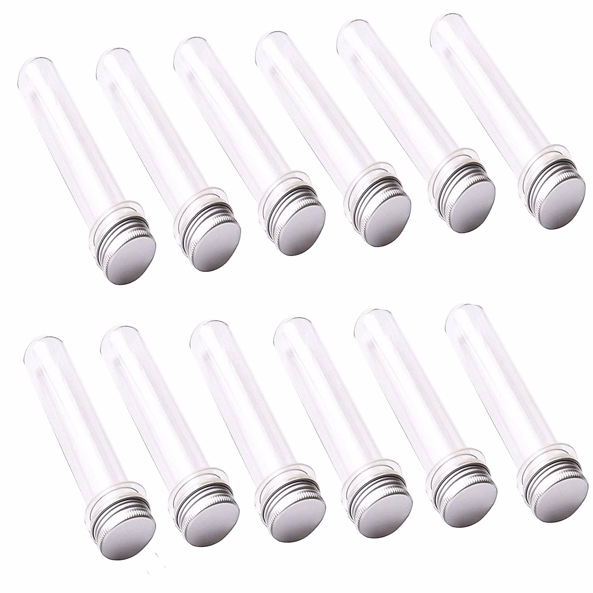 Test Tubes 25x140mm(40ml), Clear Plastic Tubes with Screw Caps for Science Experiment Party Decoration Christmas Birthday Gifts Candy Storage